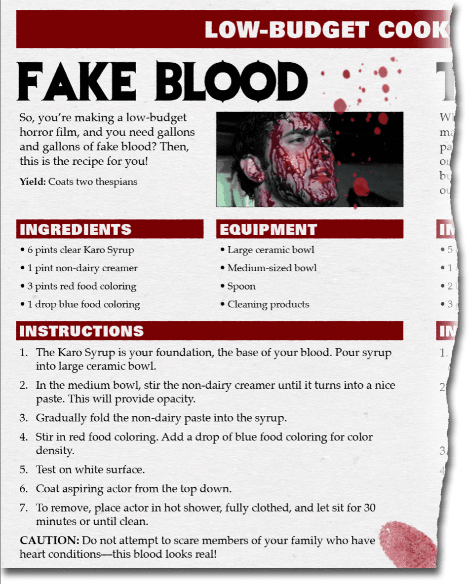 How to Make Fake Blood: 5 of Hollywood's Best Recipes | FX Elements