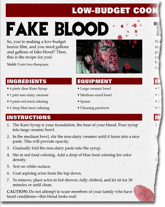 How to Make Fake Blood: 5 of Hollywood's Best Recipes | FX Elements